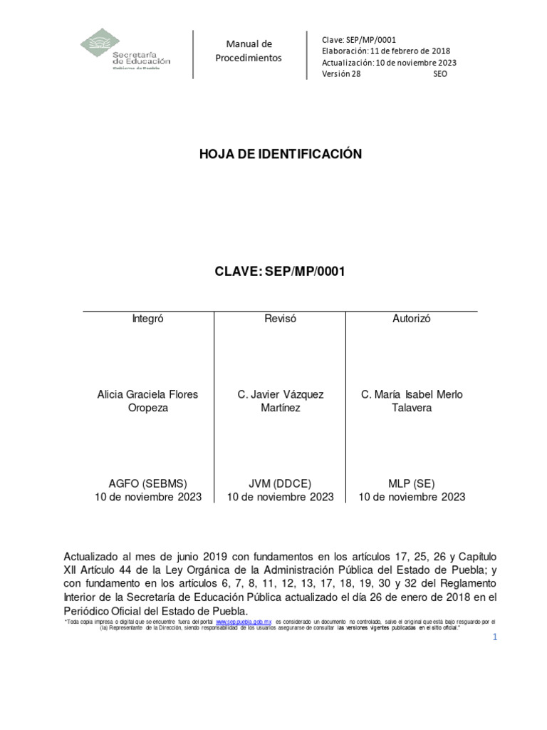 Manual de Procedimientos ISO Version 28-1 | Descargar gratis PDF | Gobierno
