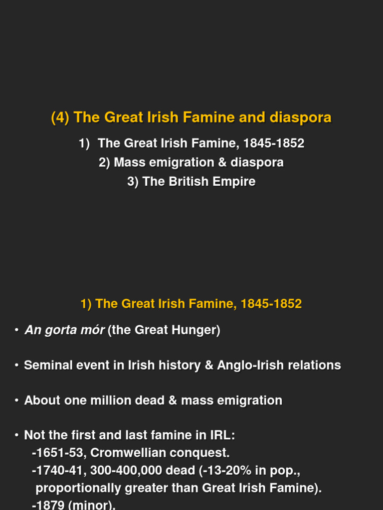 Great Irish Famine and Its Diaspora | PDF | Great Famine (Ireland ...