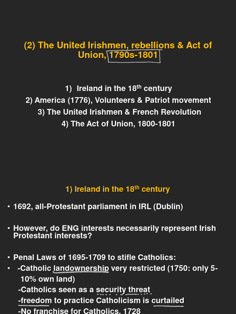 2 The United Irishmen Rebellions Act of Union 1790s-1801 - Annotated ...