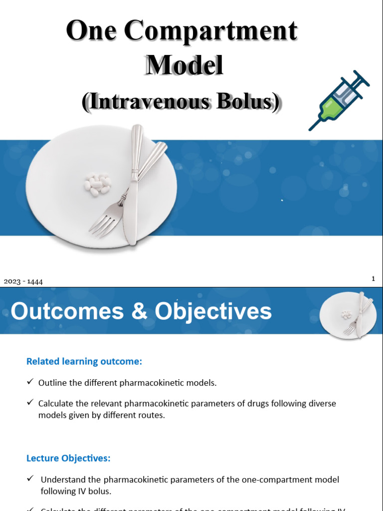 One-Compartment IV Bolus Pharmacokinetics | PDF | Pharmacokinetics | Pharmaceutical Sciences