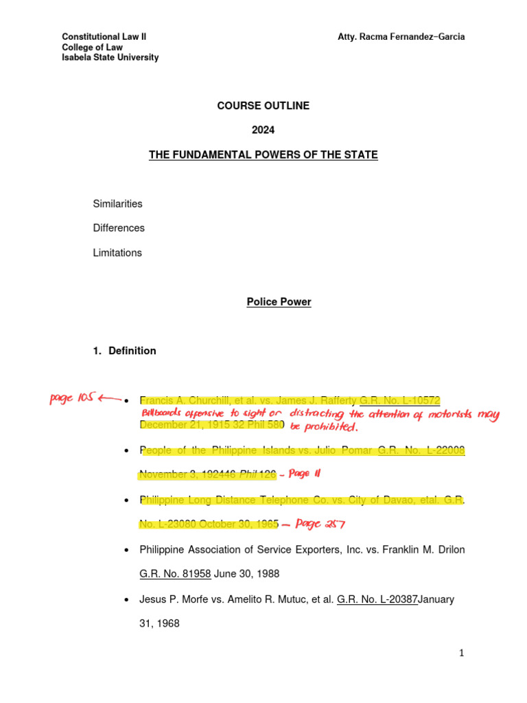 Fundamental Powers of The State | PDF | Manila | Metro Manila