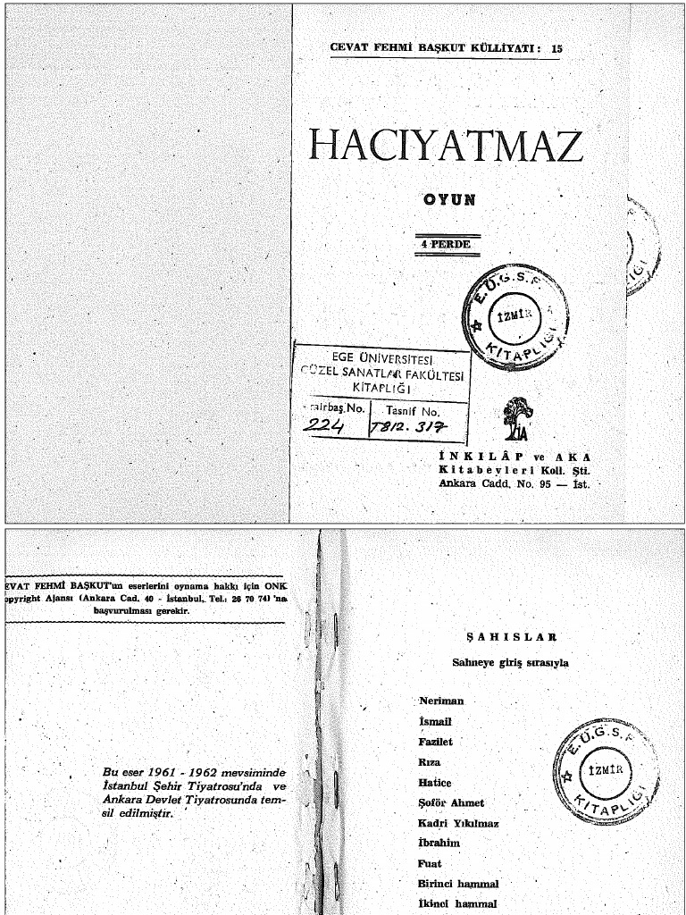 Cevat Fehmi Başkut - HACI YATMAZ | PDF
