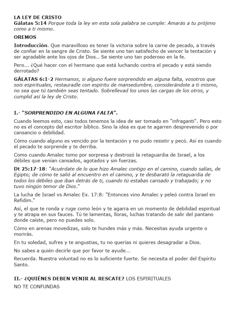 La Ley de Cristo | PDF | Cristo (título) | Pecado