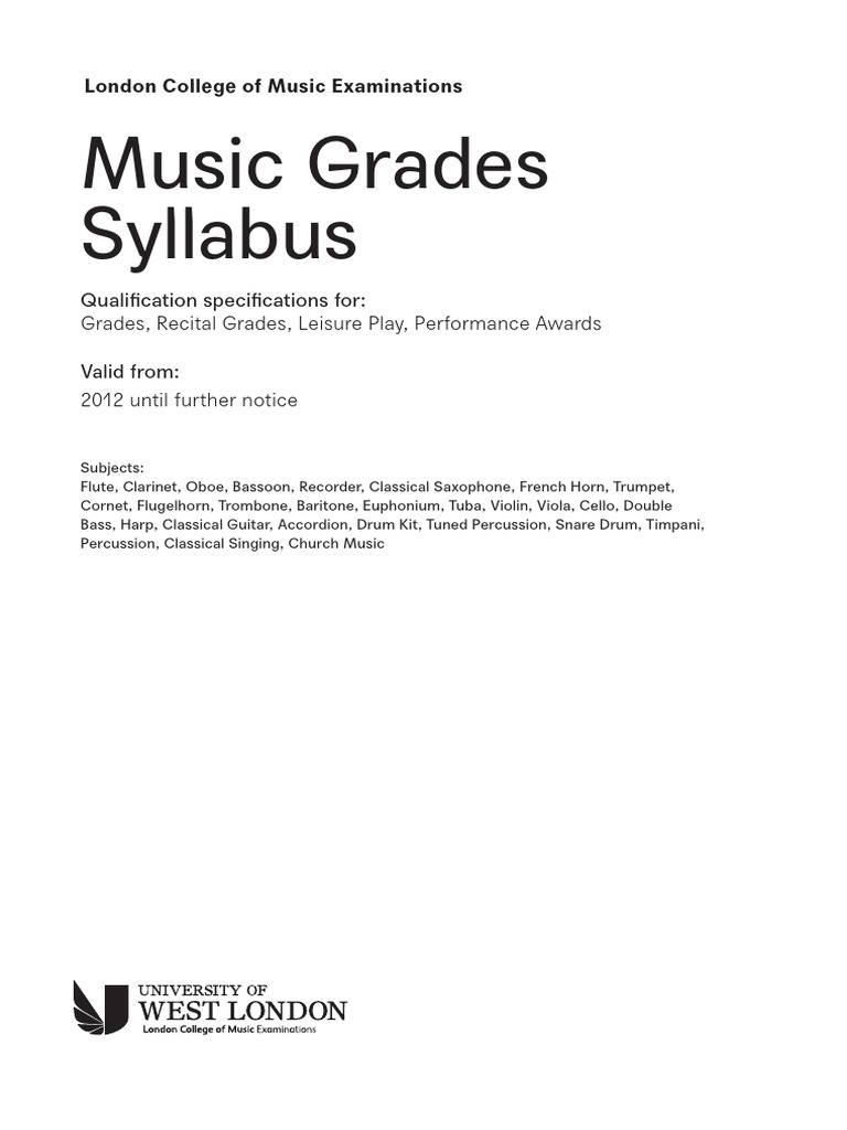 Music Grades Syllabus | PDF