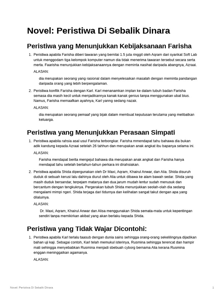 Peristiwa Kebijaksanaan dalam Di Sebalik Dinara | PDF
