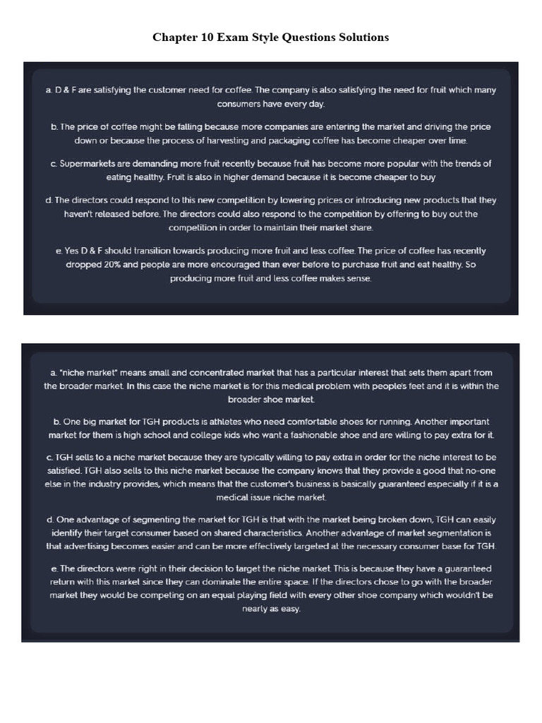 Chapter 10 Exam Solutions | PDF