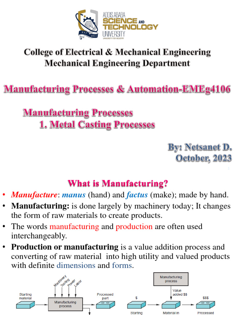 Metal Casting Processes in Engineering | PDF | Casting | Building ...