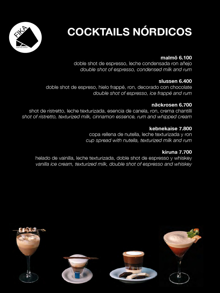 Carta Fika Cocktails Sanmartin | PDF | Cocktails | Martini (Cocktail)