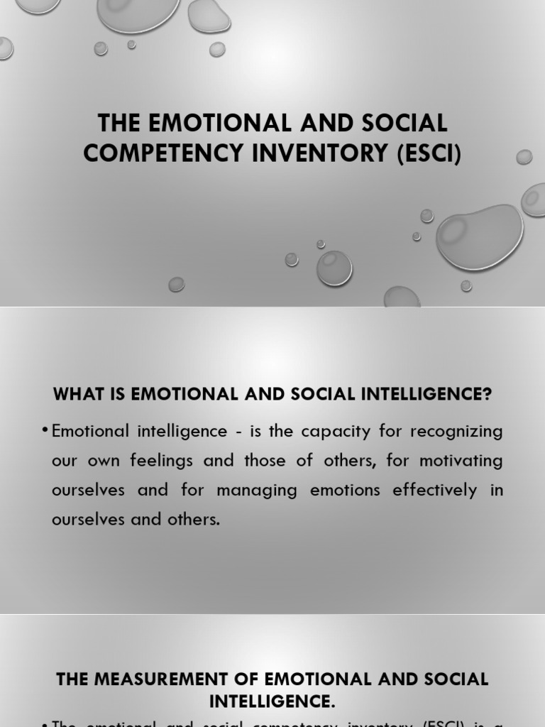 ESCI | PDF | Validity (Statistics) | Emotional Intelligence