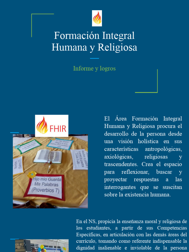 Formación Integral Humana y Religiosa | PDF