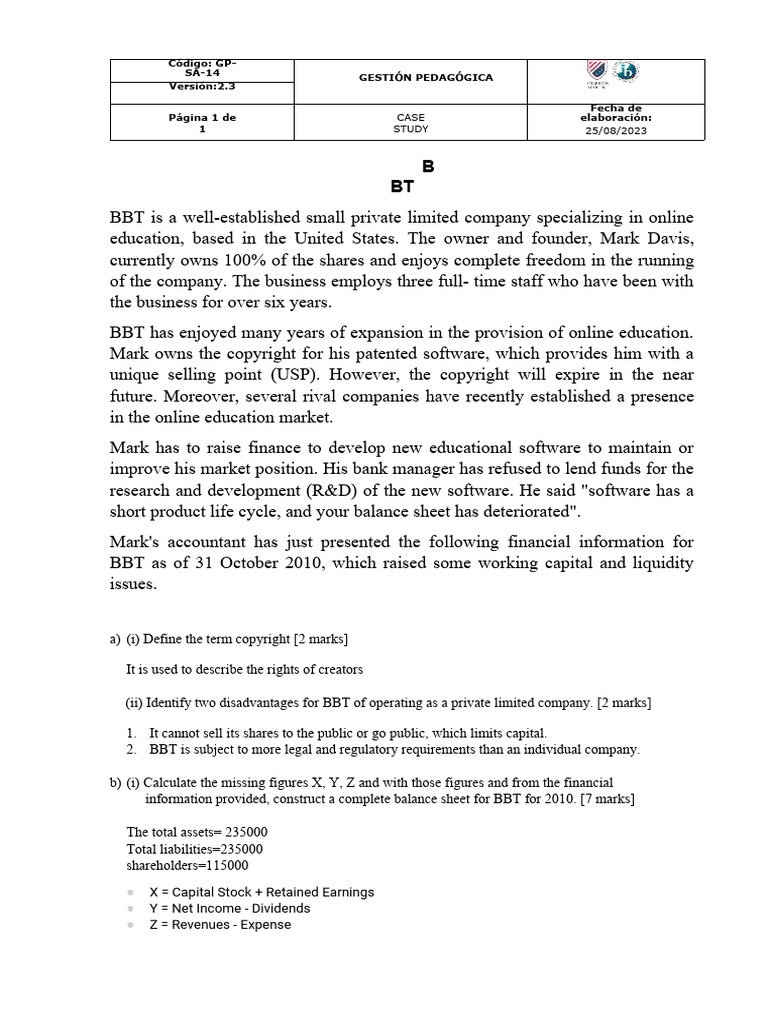 MY BALANCE SHEET - BBT | PDF | Equity (Finance) | Retained Earnings