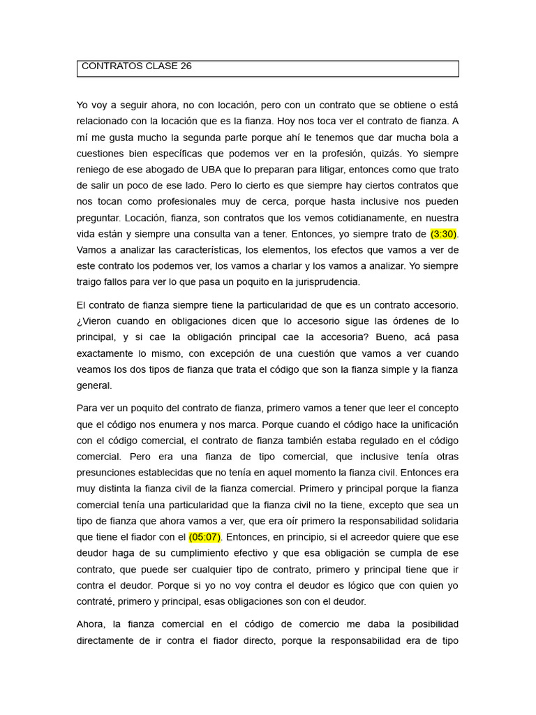 Clase 26 Contratos | PDF | Garantía | Pagos