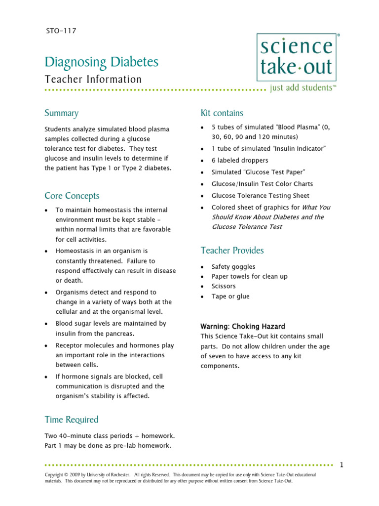 TEACHER Diagnosing Diabetes | PDF | Insulin | Prediabetes