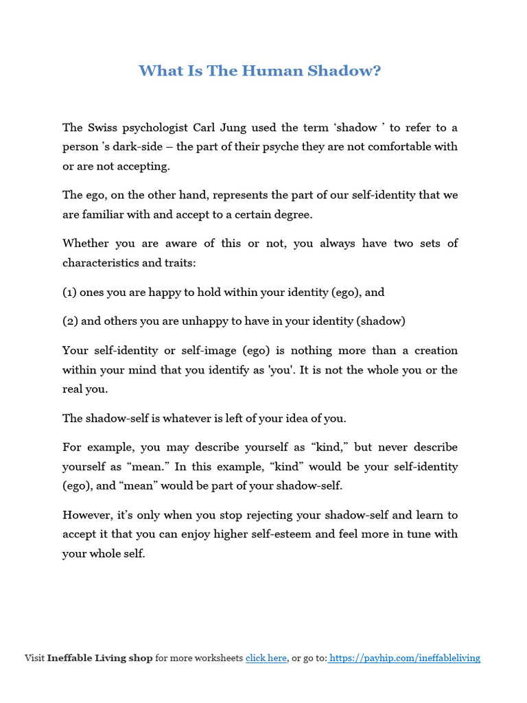 Shadow Work PDF | Download Free PDF | Shadow (Psychology) | Metaphysics Of Mind