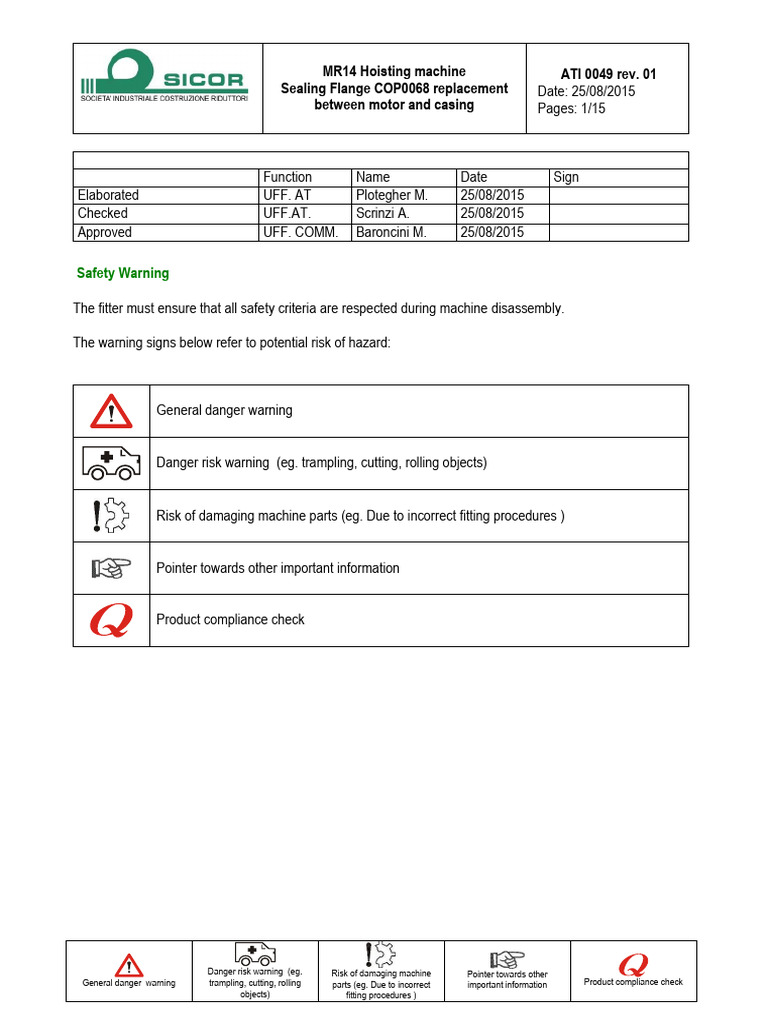Sicor Maquina - MR14 Flange COP0068 Replacement Between Motor and ...