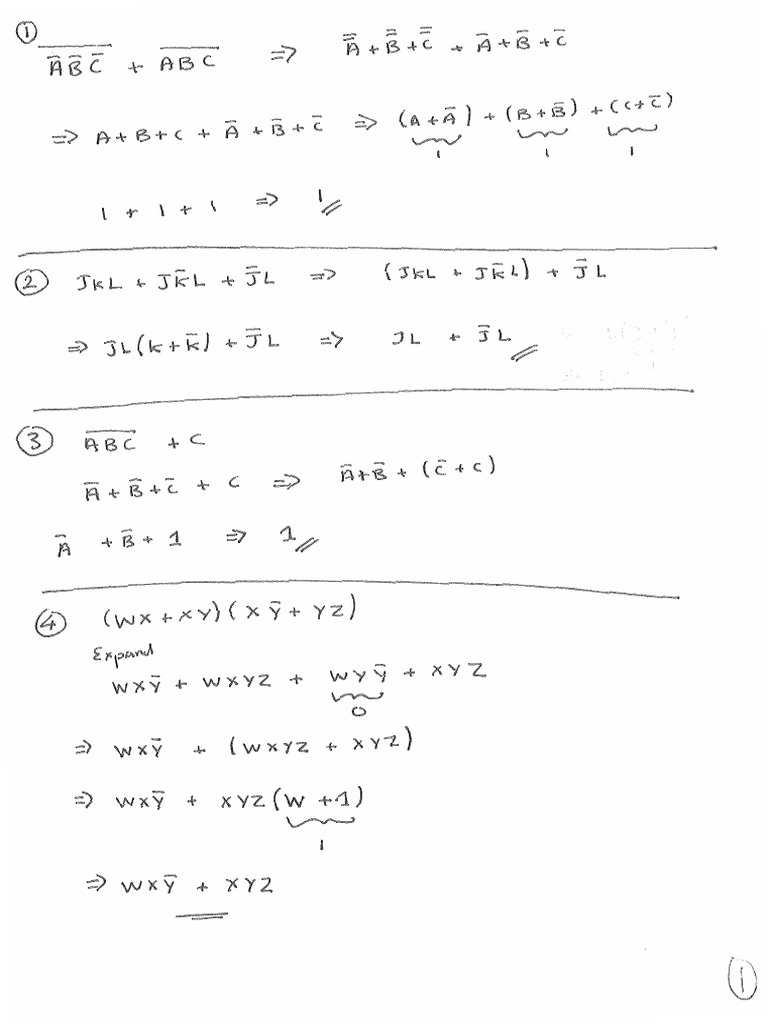 Boolean Simplification Answers | PDF