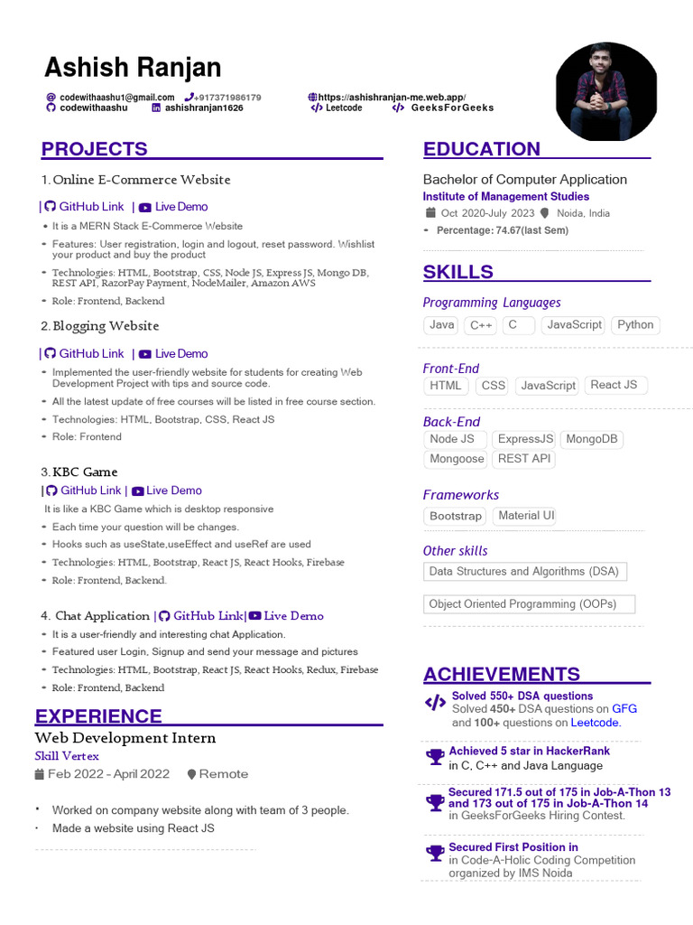 Ashish Resume | PDF | Java Script | Bootstrap (Front End Framework)