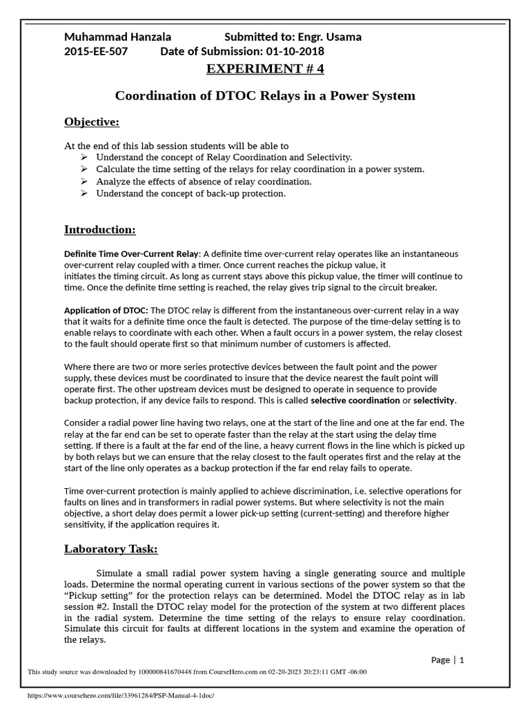 PSP Manual 4 1 | PDF | Relay | Ac Power