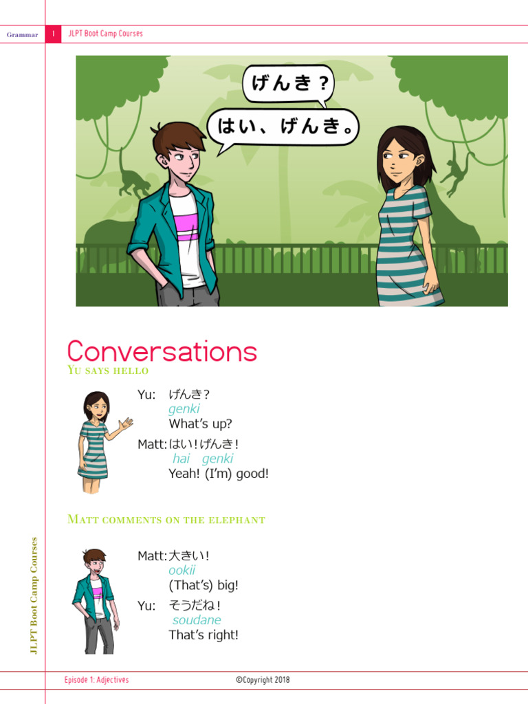N5 Grammar Adjectives 1up | PDF | Semantics | Languages Of Asia