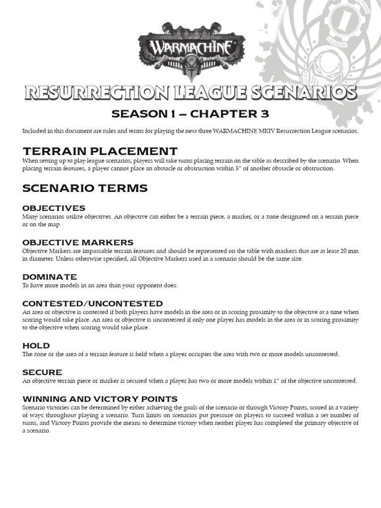 Resurrection League Scenarios - 7-9 - v1 | PDF | Military Operations ...