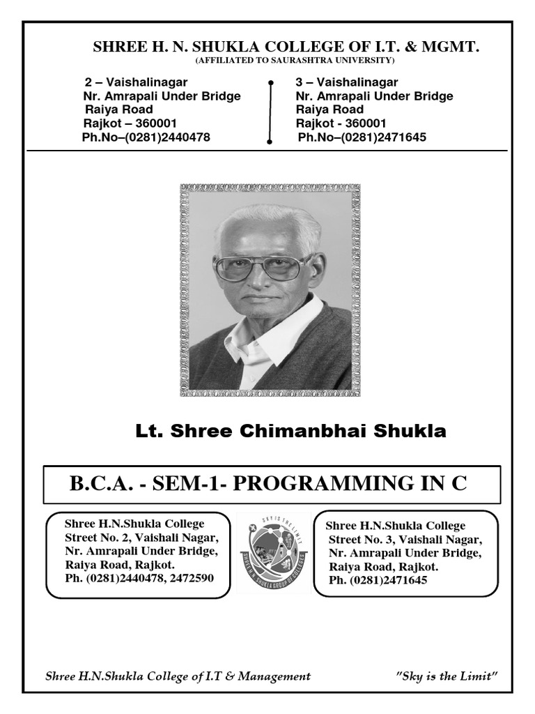 C Material Bca-1-2023 | PDF | String (Computer Science) | Pointer (Computer Programming)
