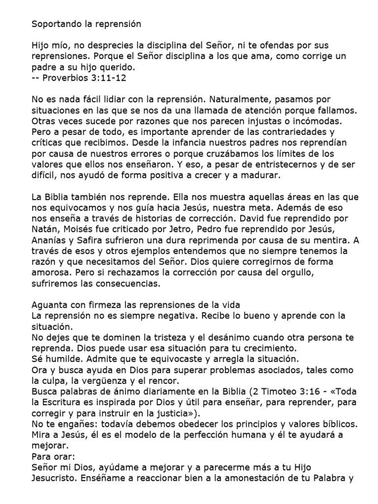 Reprensión Divina: Crecimiento Espiritual | PDF | Dios | Jesús