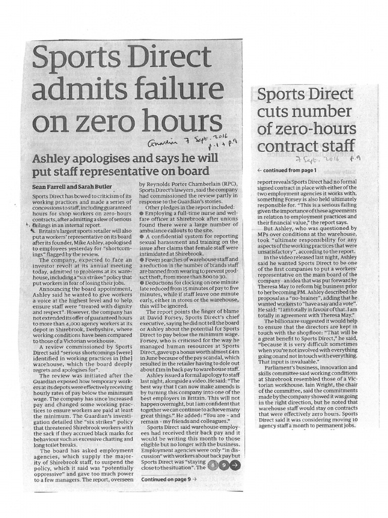 Workshop - Sports Direct | PDF