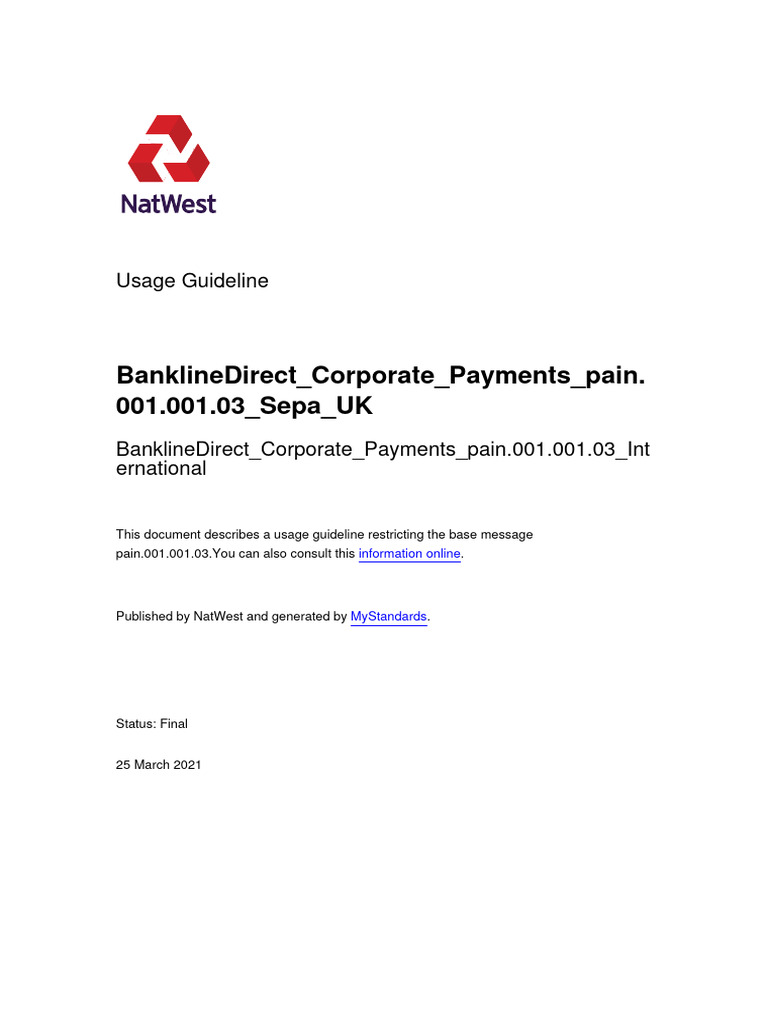 Pain 001 001 03 | PDF | European Economic Area | Payment System