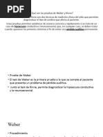 Pruebas de Weber y Rinne: Diagnóstico Auditivo | PDF