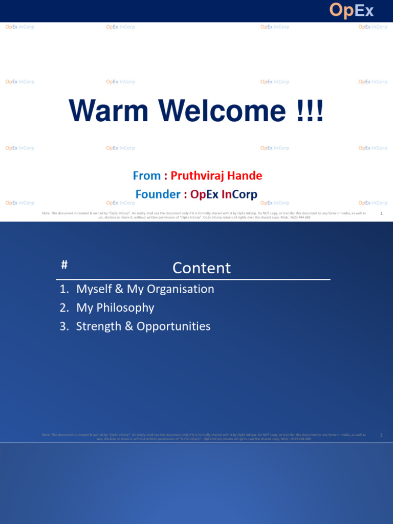 OpEx TenX Presentation | PDF | Business Process | Business