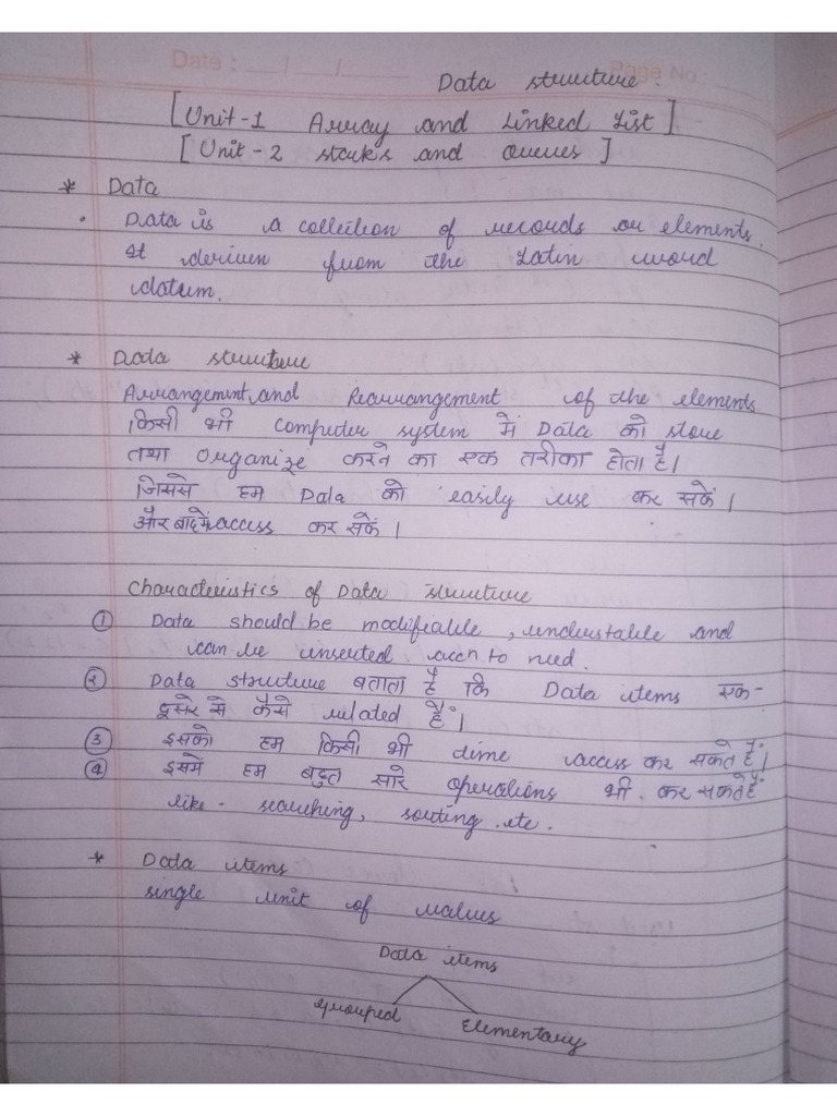 Data Structures - Notes | PDF