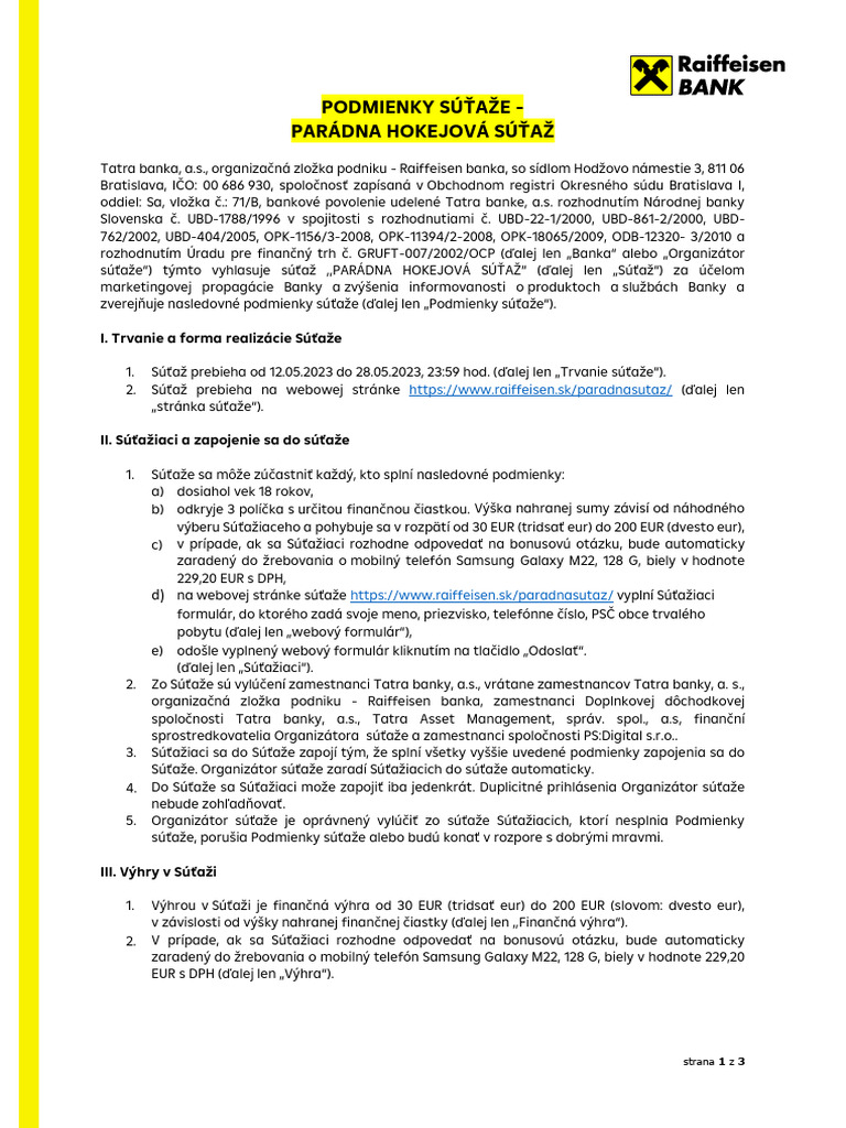 Podmienky Sutaze | PDF