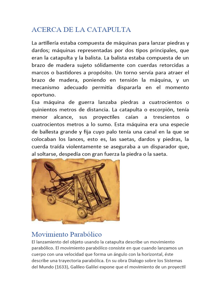 Acerca de La Catapulta | PDF | Arco y flecha | Palanca