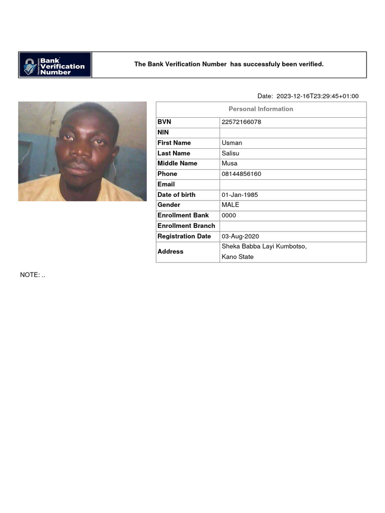 Personal Info Slip | PDF