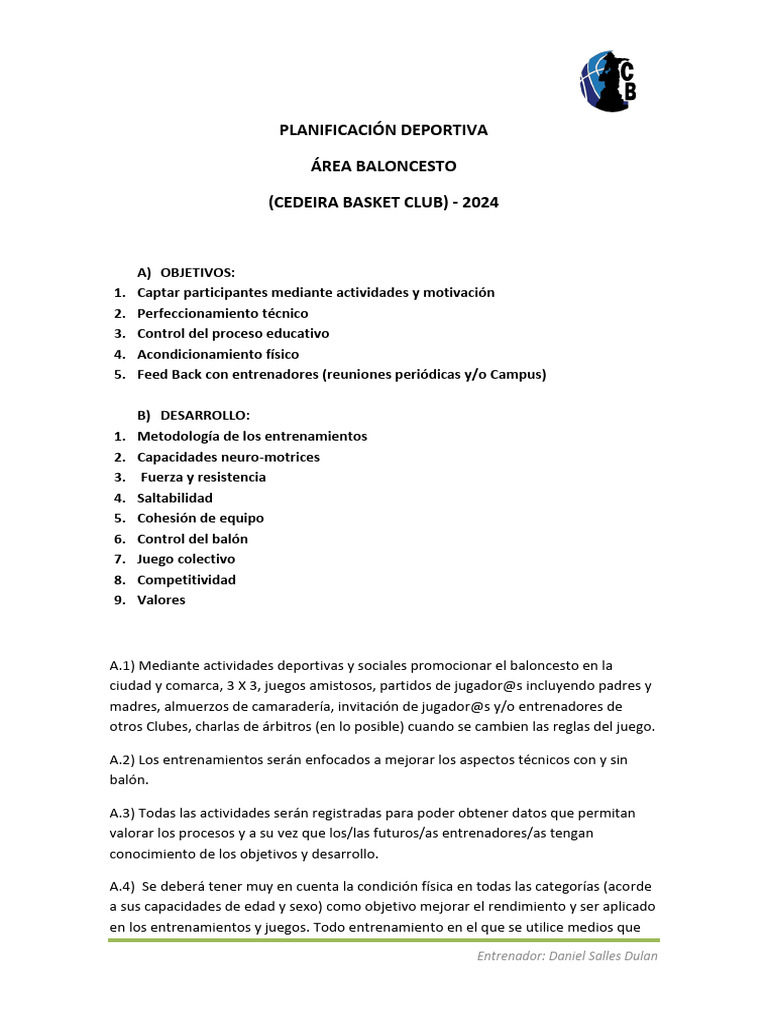 Planificación Deportiva | PDF