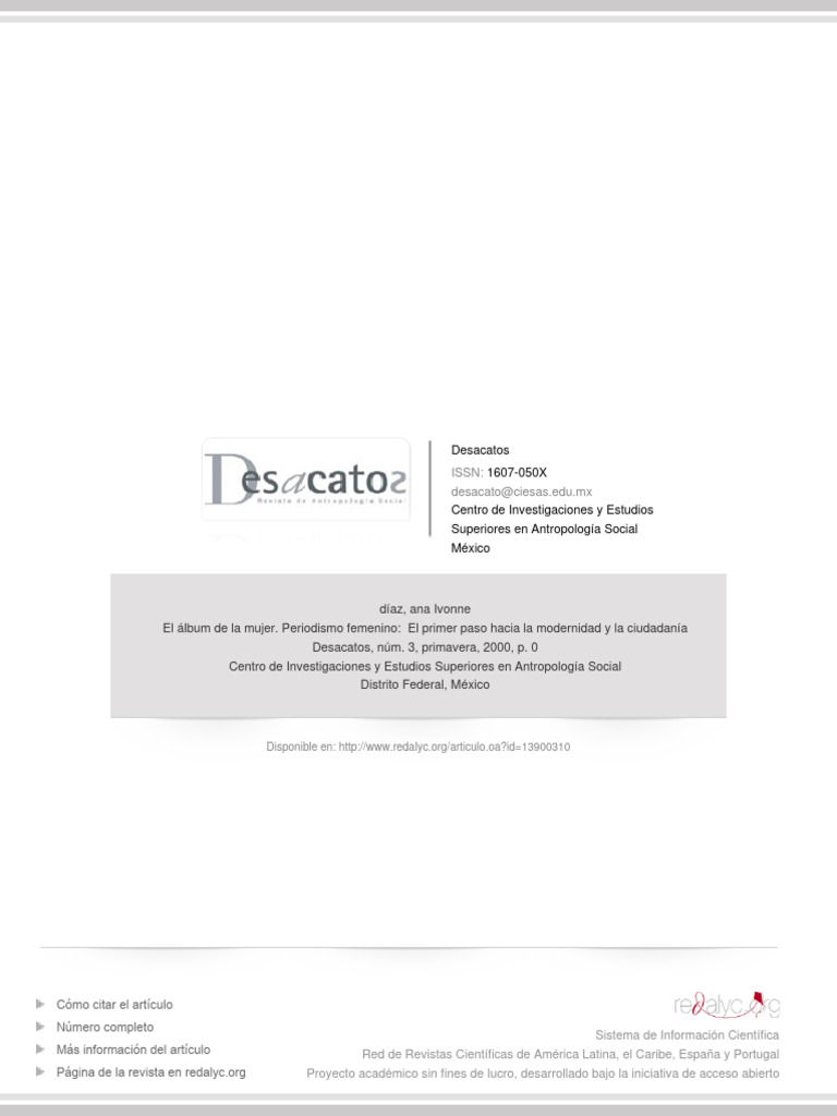 Desacatos 1607-050X: Issn: Desacato@ciesas - Edu.mx | PDF | Mujer | México