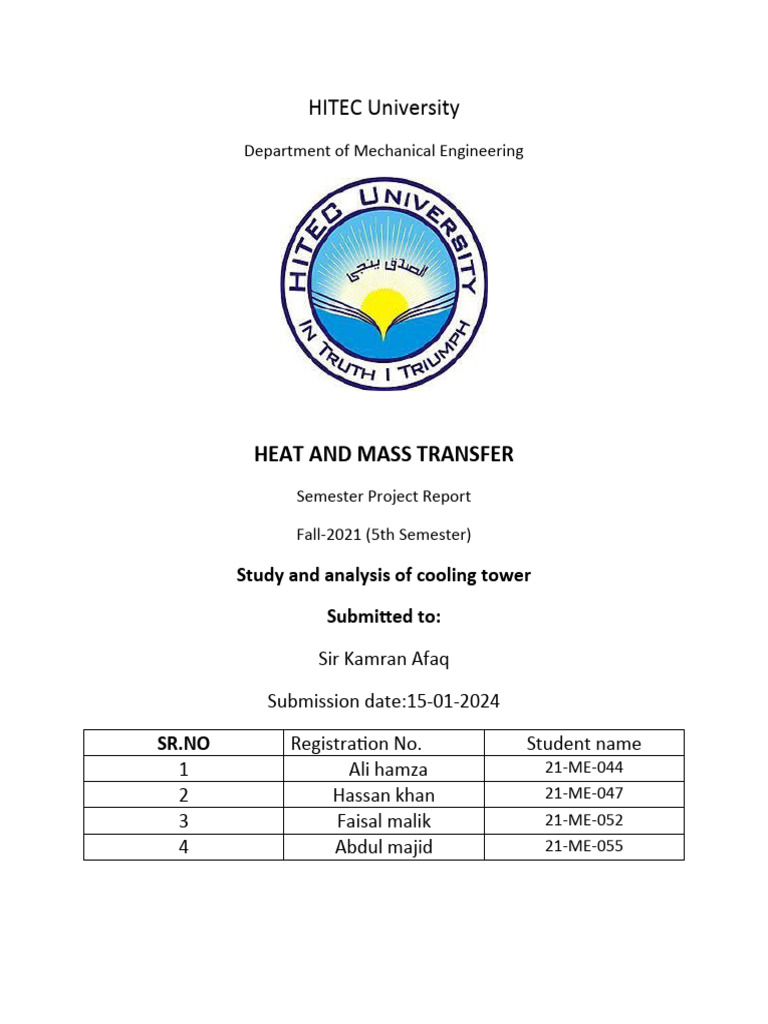 HMT Project | PDF | Heat | Heat Transfer HMT Project | PDF | Heat | Heat Transfer