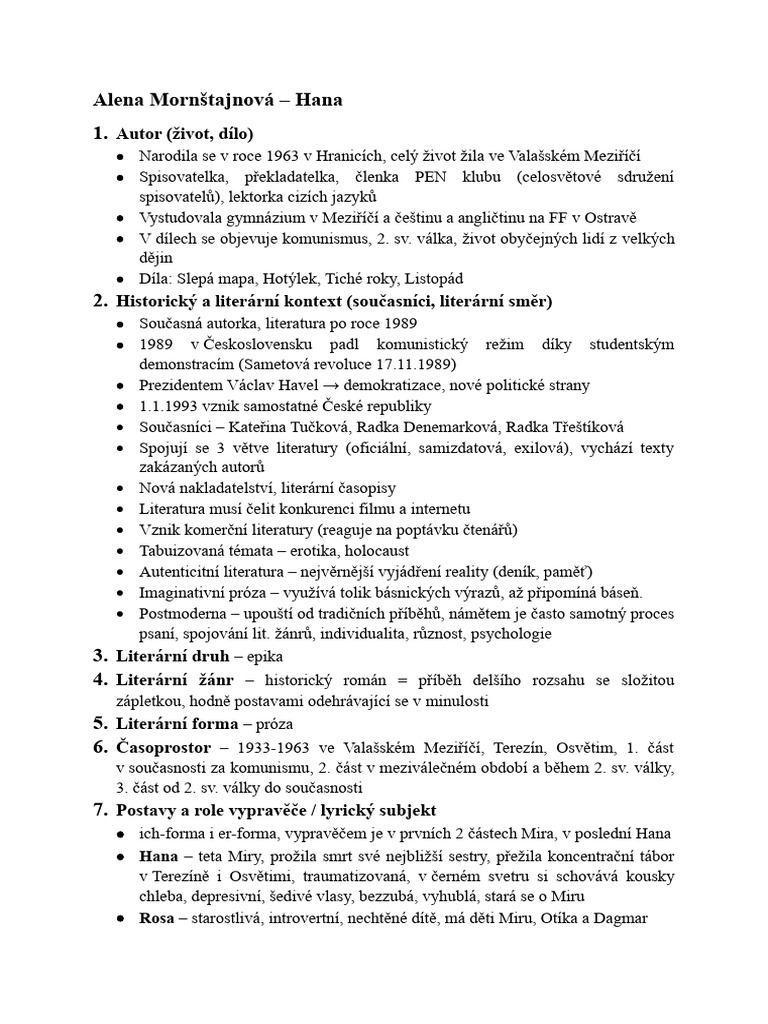 Alena Mornštajnová - Hana | PDF