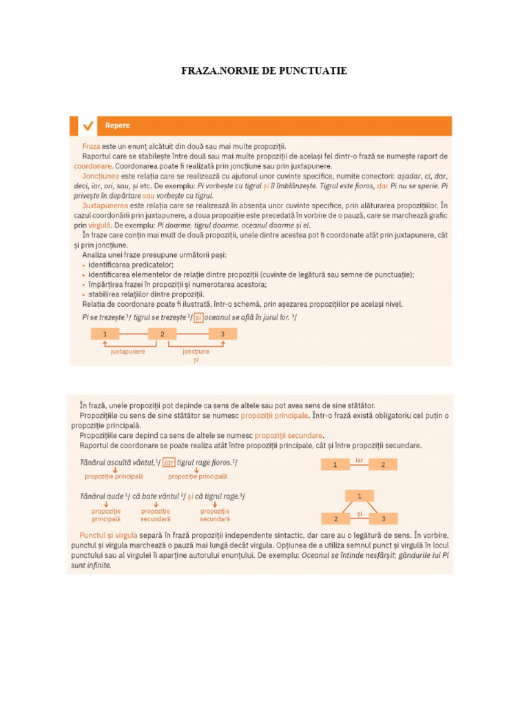 Fraza. Norme de Punctuatie | PDF
