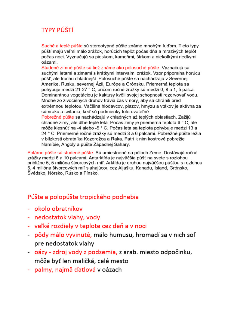 BIO Púšte A Polopúšte | PDF