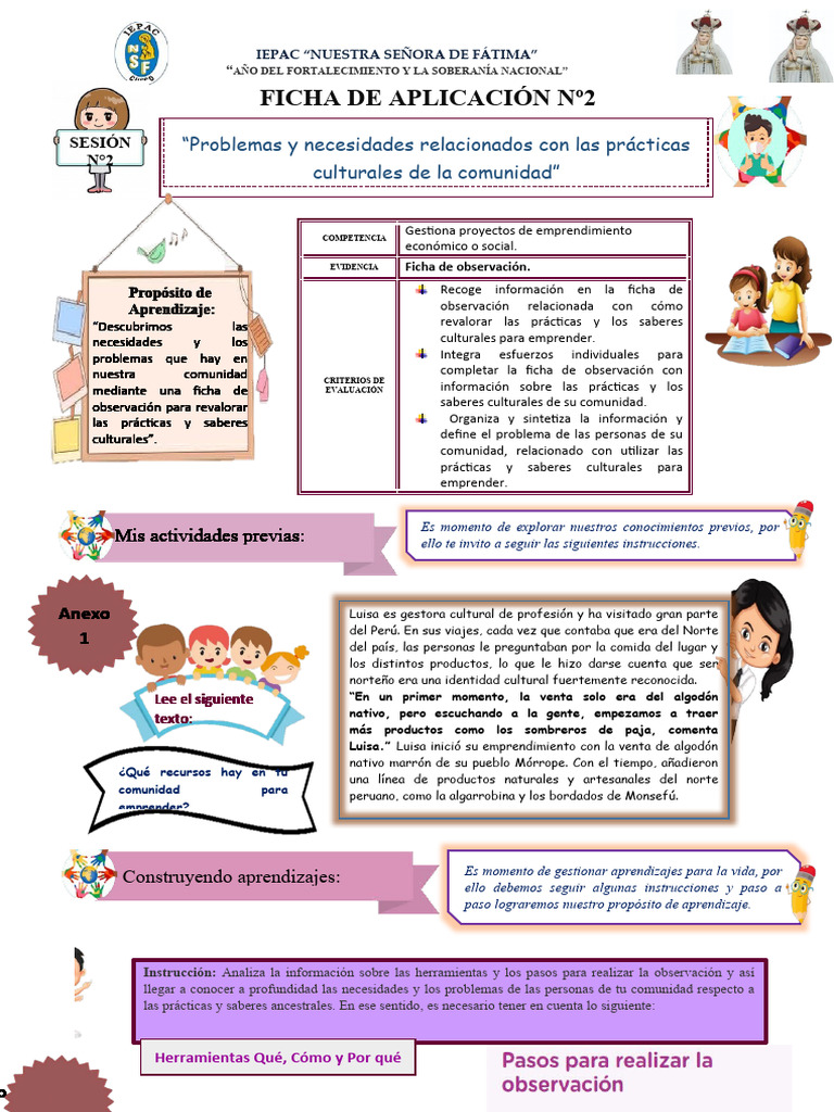 1°ficha de Aplicación Nº2-Sesión N°02-Sem.2-Exp.n°03-Ept | PDF | Evaluación | Aprendizaje