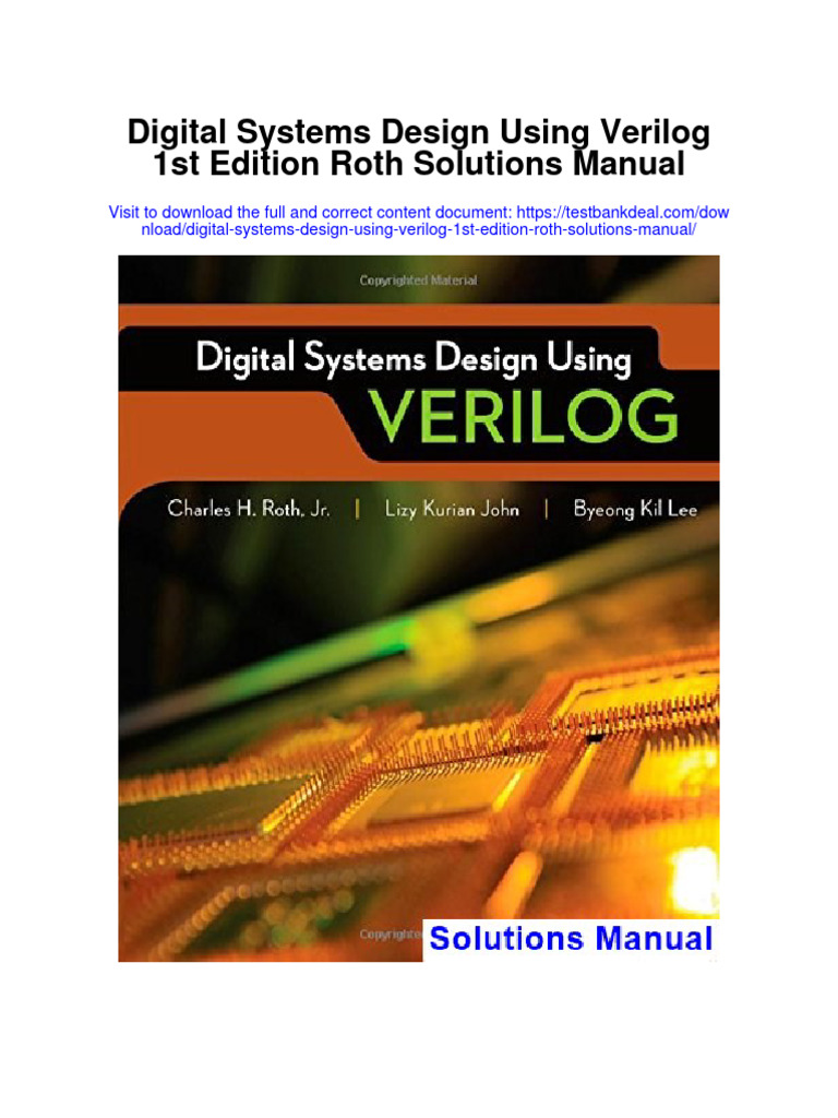 Instant Download Digital Systems Design Using Verilog 1st Edition Roth Solutions Manual PDF Full ...