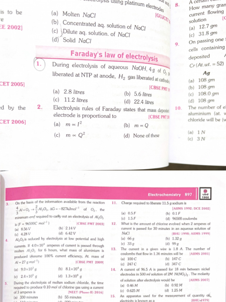 Faradays laws of electrolysis | PDF