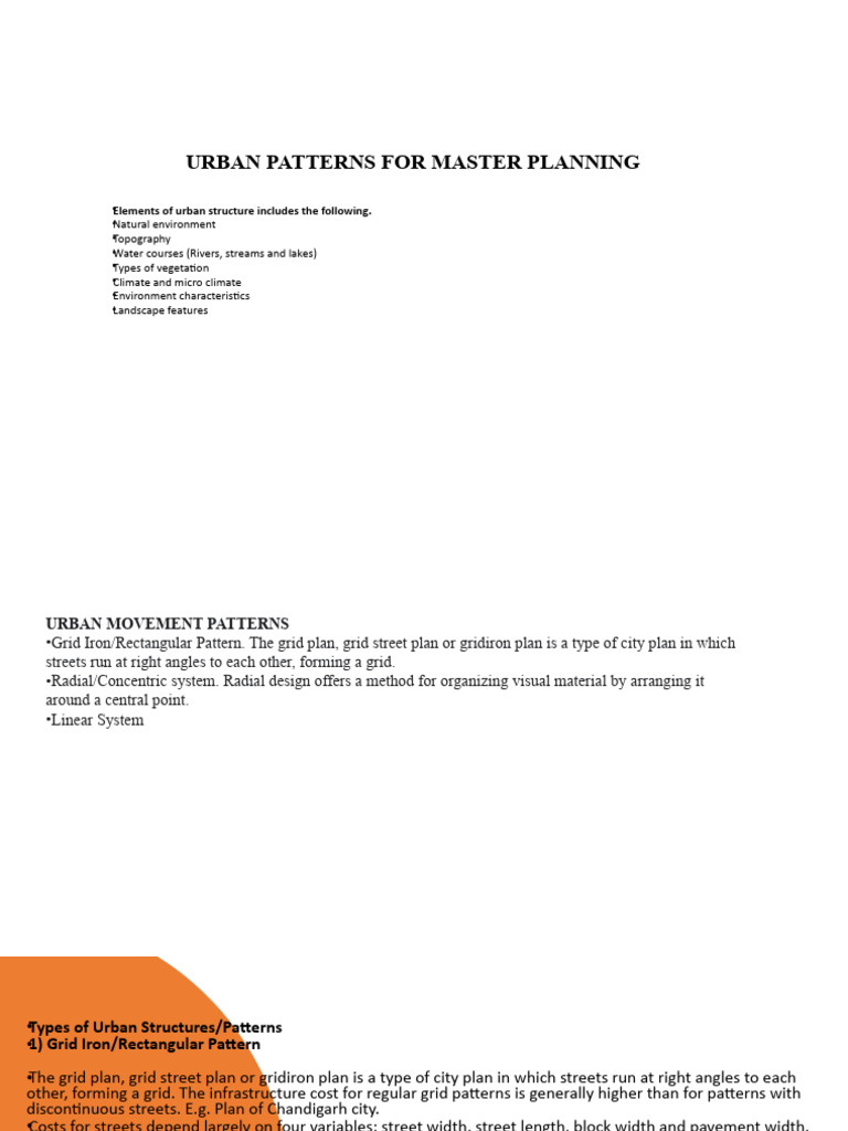 Urban Patterns in City Planning | PDF | Urbanization | Urban Planning