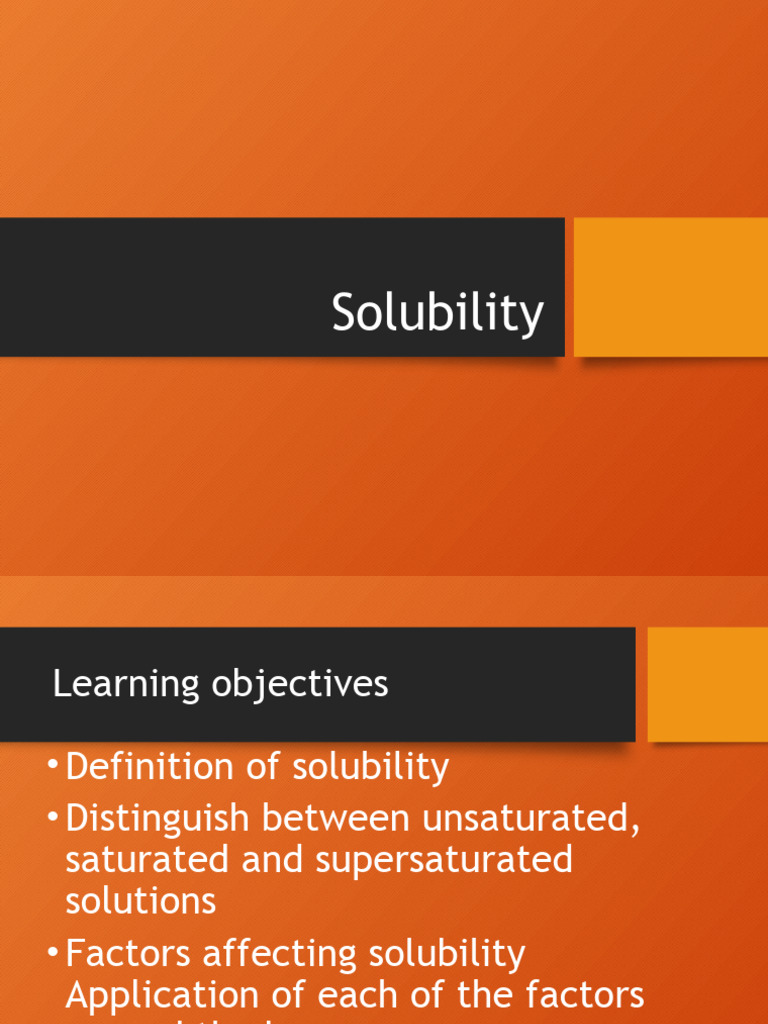 Solu Bility | PDF