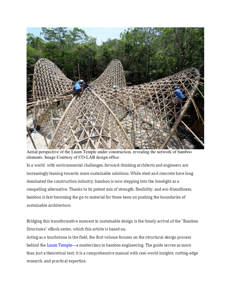 Luum Temple: Innovative Bamboo Engineering | PDF | Structural Load | Engineering