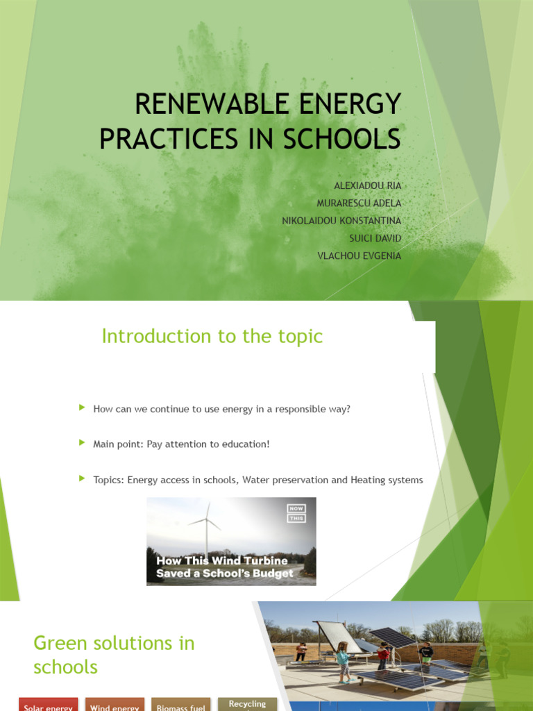 Renewable Energy Practices in Schools | PDF | Renewable Energy | Solar ...