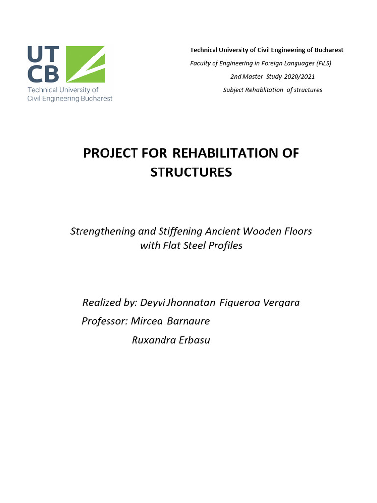 Project For Rehabilitation of Structures | PDF | Beam (Structure) | Physical Sciences