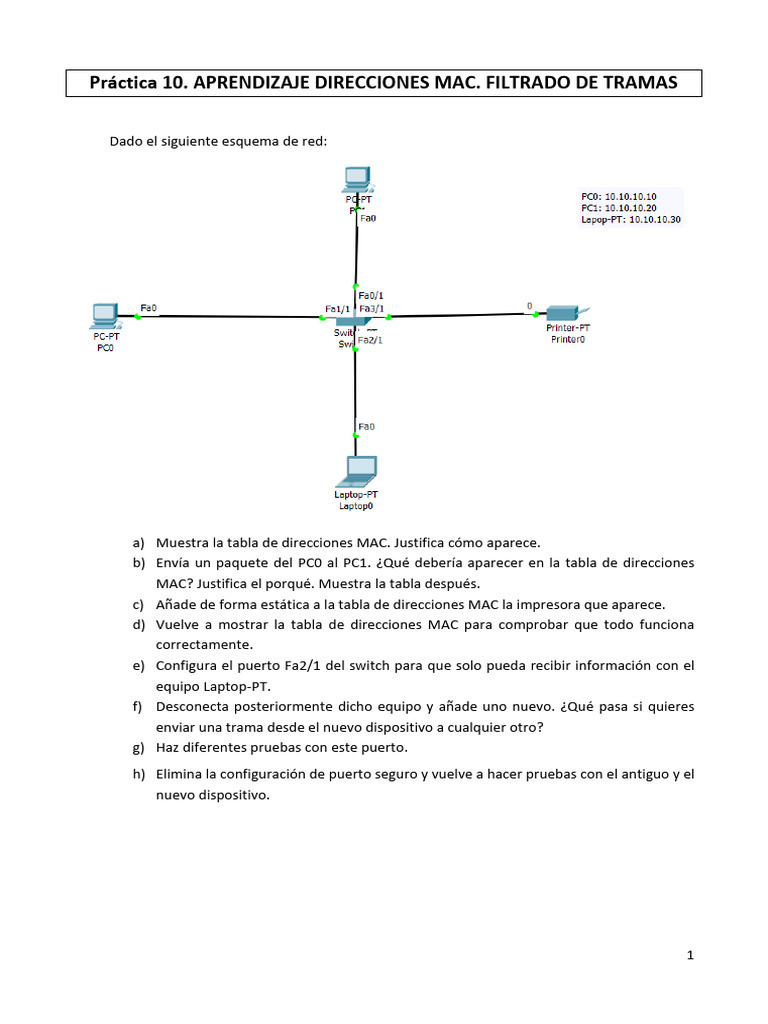 Gestión de Direcciones MAC en Red | PDF