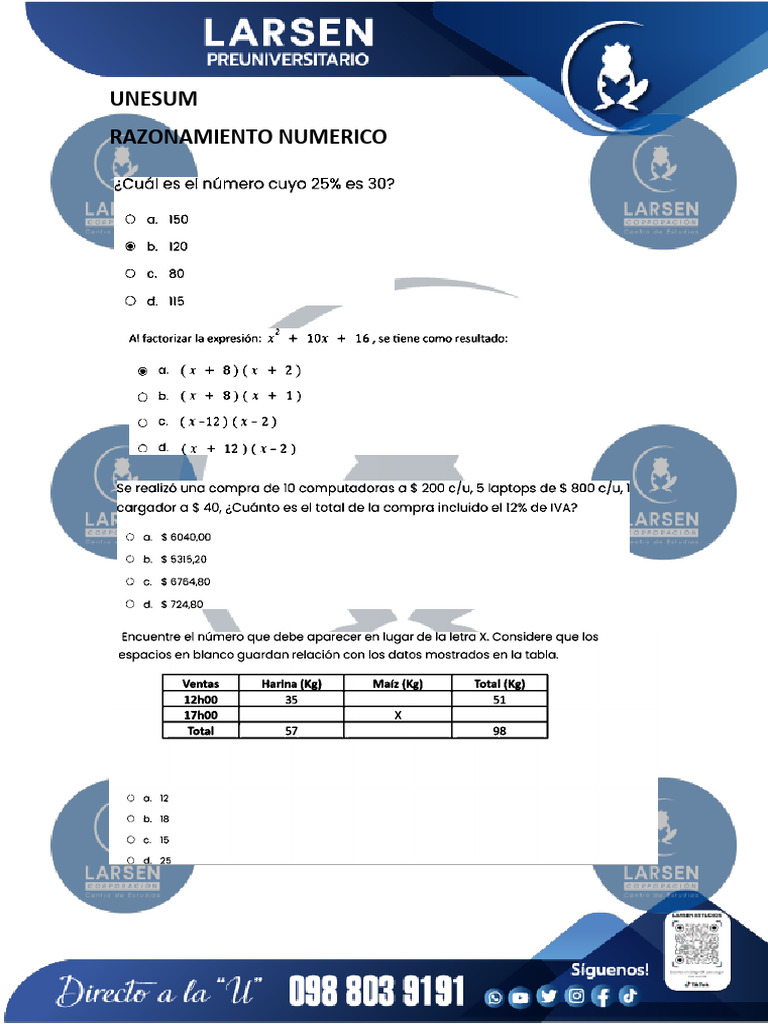 Examen de Admisión UNESUM 2023 | PDF
